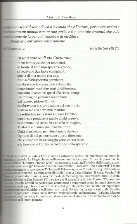 L’ INFANZIA DI UN MAGO – di MARIO ROSSITTO SAVASTA – RACCOLTA DI SAGGI ...